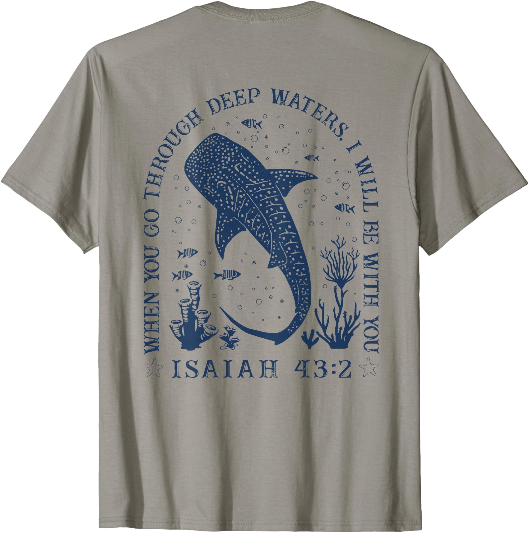 Faithful Whale Shark Isaiah 43 2 Ocean Art T-Shirt Devotional Wear ...