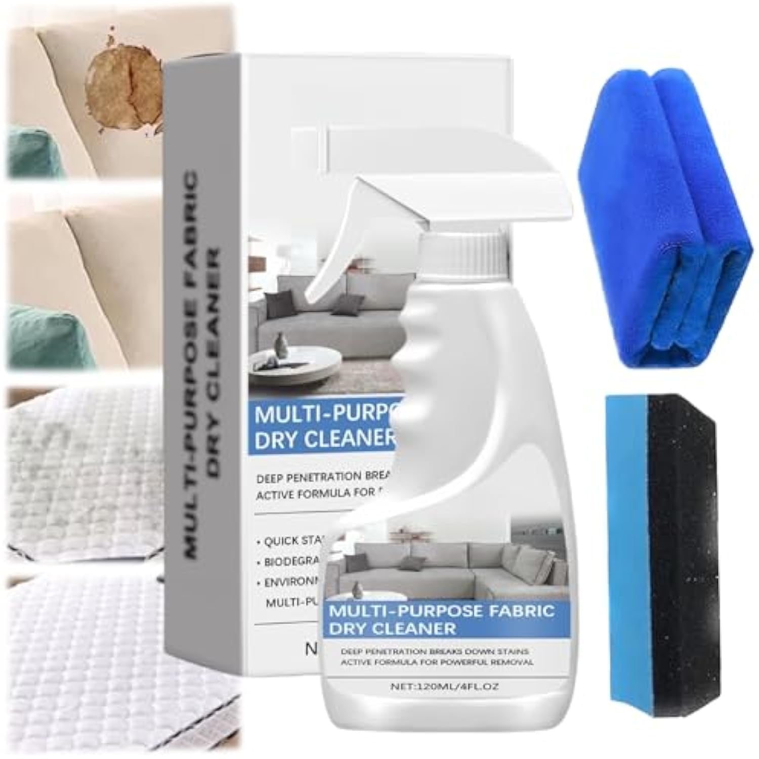 Faithfulm Couch Cleaner & Stain Remover Spray, Multi-Purpose Fabric Dry ...