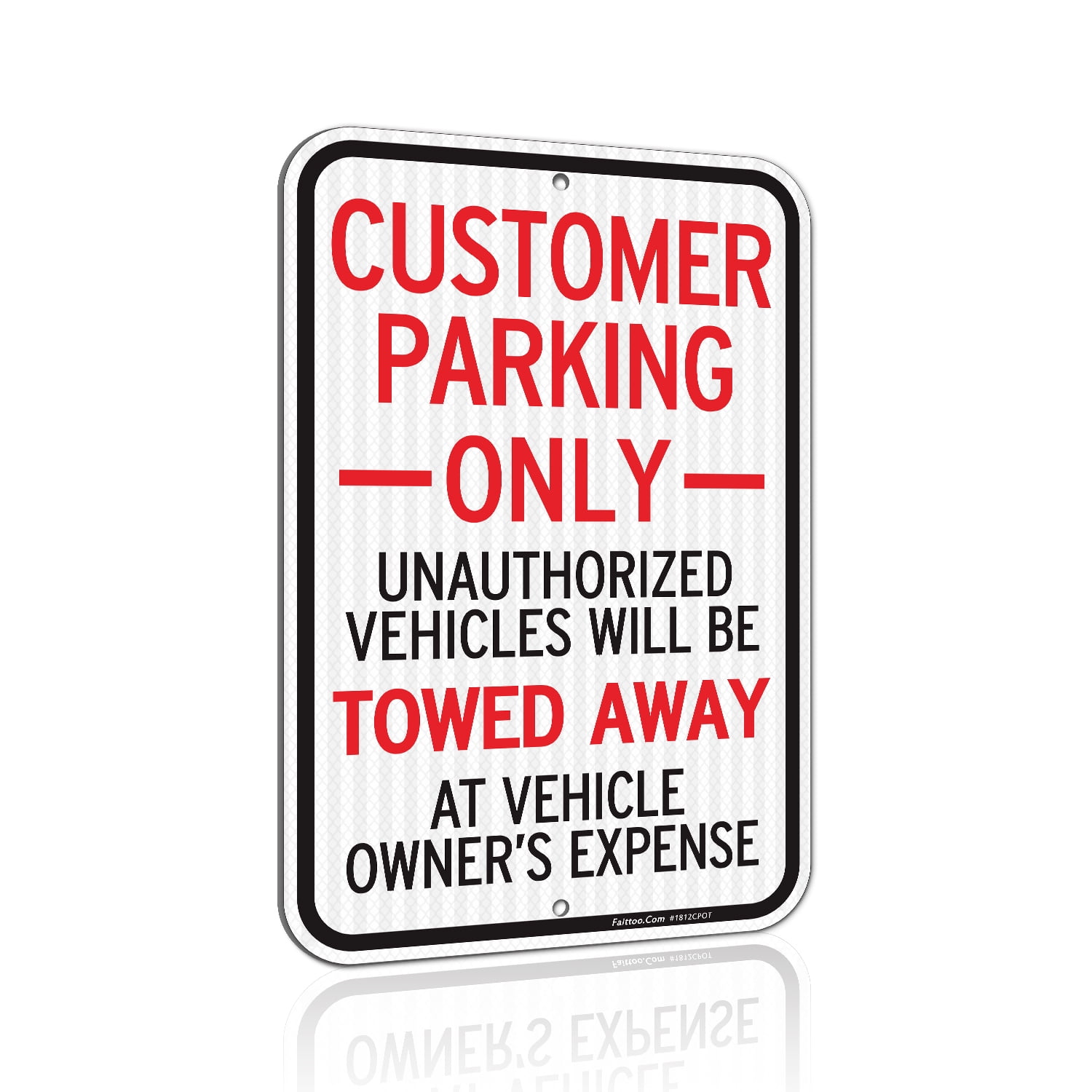 Faittoo Customer Parking Only Sign, Unauthorized Vehicles Will Be ...