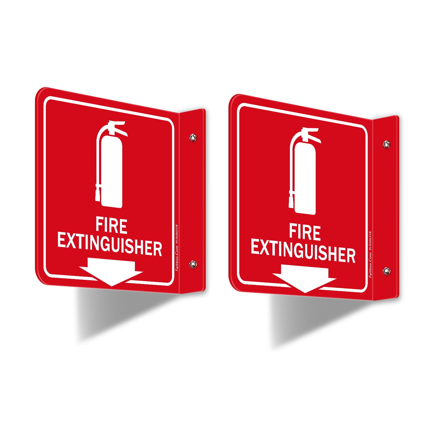 Faittoo Fire Extinguisher Sign, 2 Pack Fire Extinguisher with Down ...