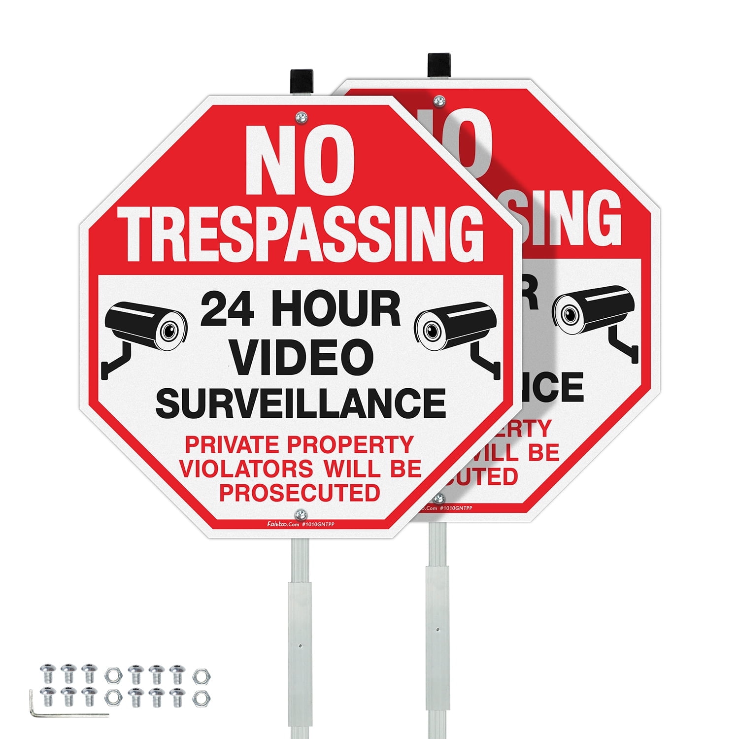 Faittoo No Trespassing Signs 10"x10" with 42" Stake, 2-Pack - Walmart.com