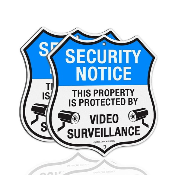 Video and Audio Surveillance Signs for Home Security in Various Sizes