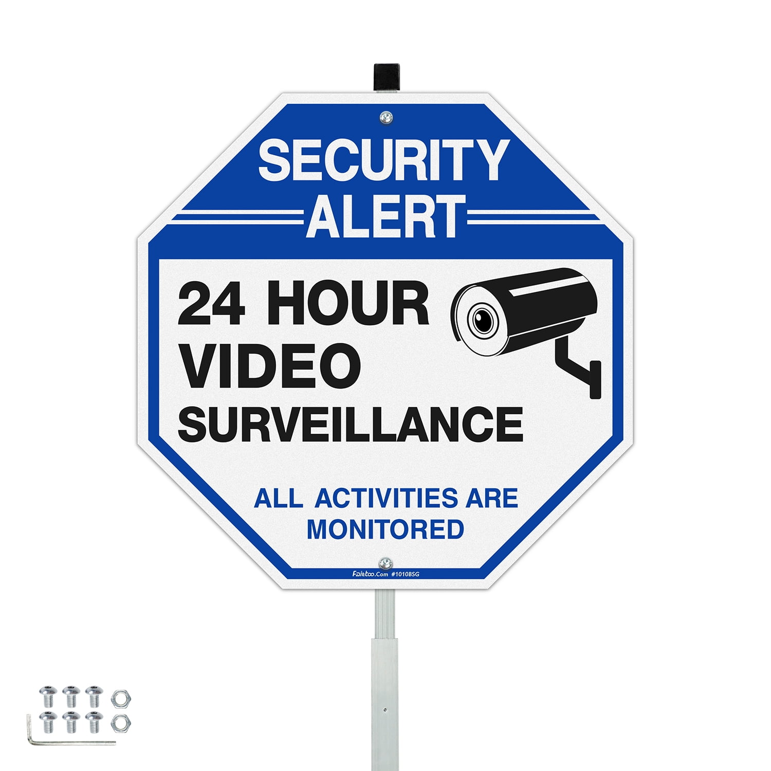 Faittoo Security Sign Video Surveillance Sign with 42" Stake, 10"x10 ...