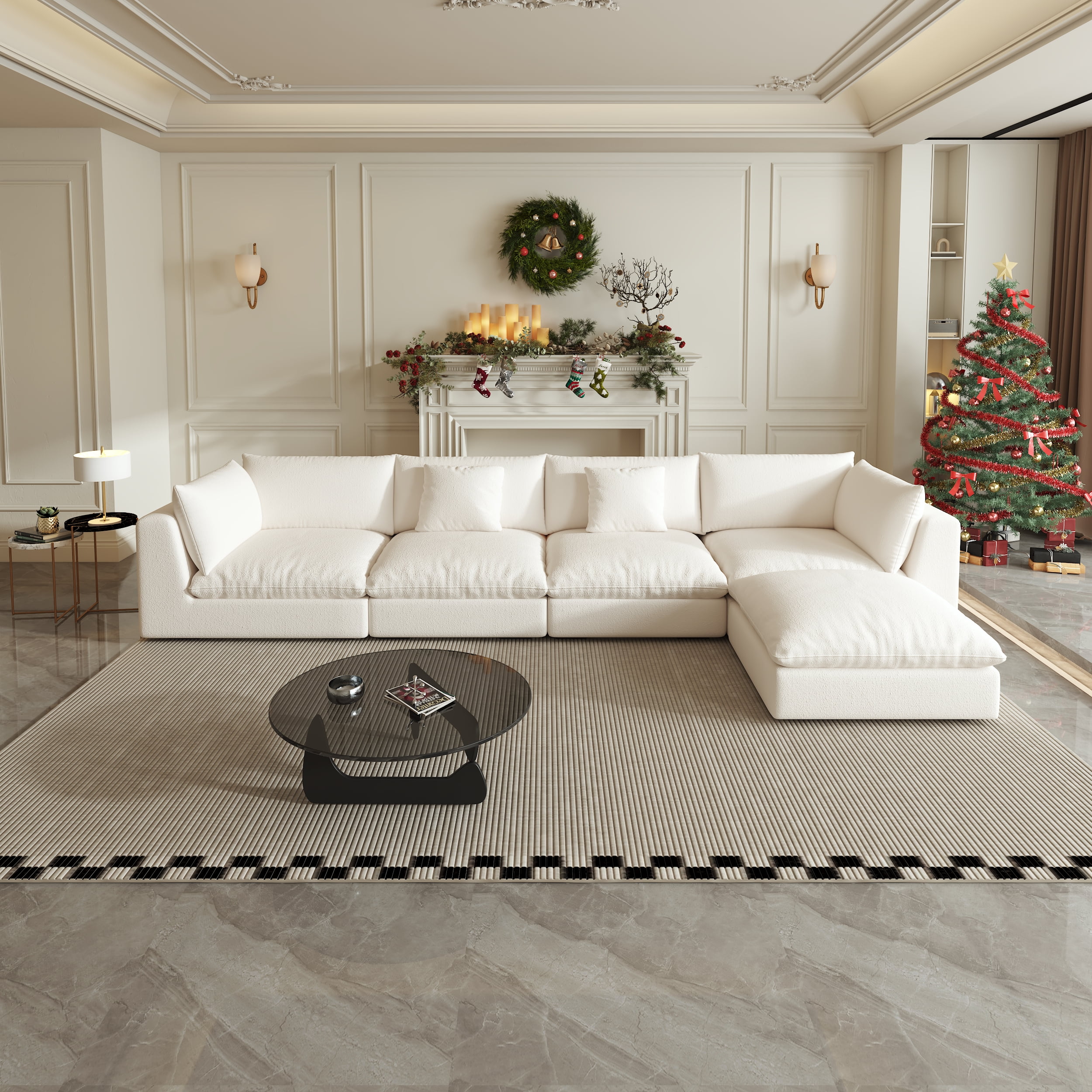 Fajiani 156'' Oversized Sectional Sofa, Modular Sofa with Ottoman ...