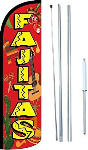 Fajitas Flag Sign With Complete Hybrid Pole Set - Walmart.com