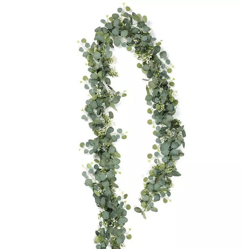 Fake Artificial Eucalyptus Garland Wreath Greenery-Leaf Wedding Vine ...