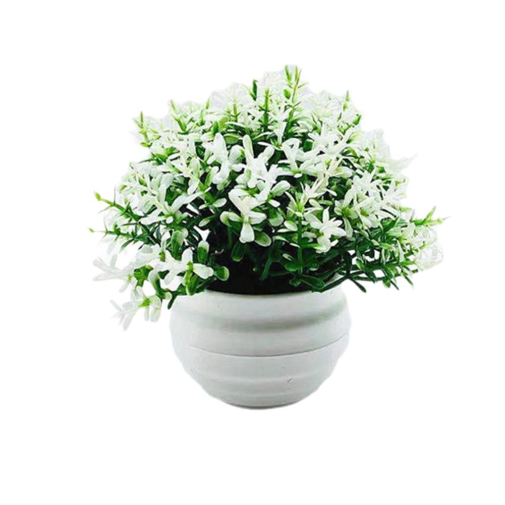 Fake Artificial Potted Flowers In Pot False Plants Outdoor Decor Home ...