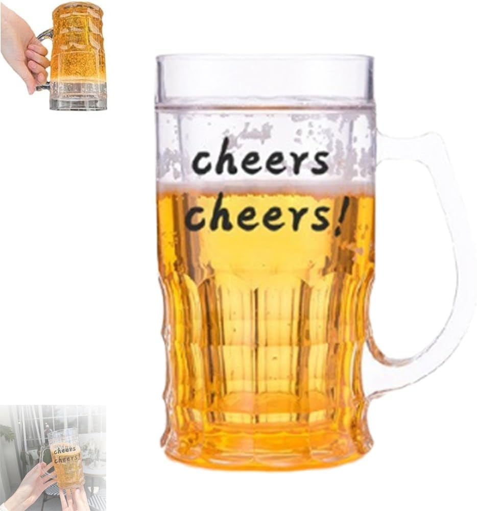 Fake Beer Glass, Realistic Prank Beer Mug, 400ml Double Fake Beers Mug ...