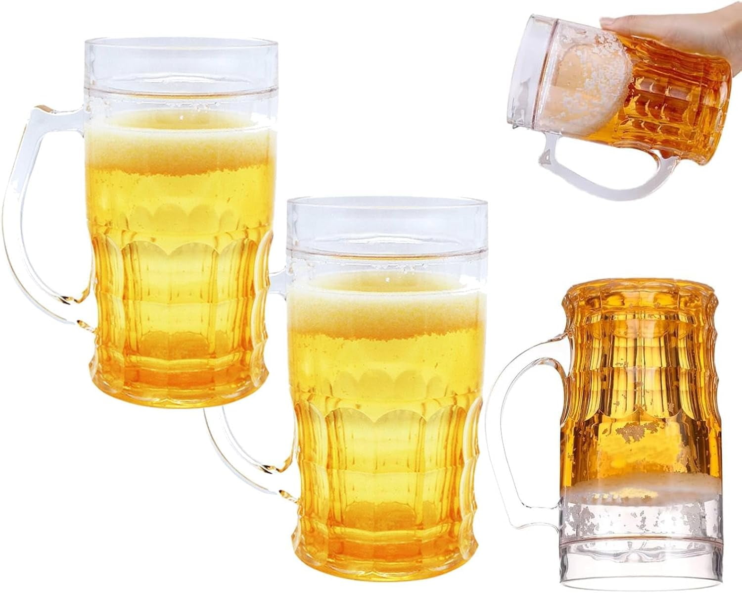 Fake Beer Mug - Double Layer Funny Beer Mug, Realistic Plastic Fake ...