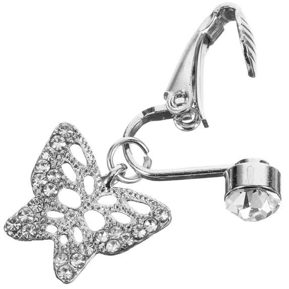 Fake Belly Button Ring Clip Jewelry Rings Non-Piercing Dangling For ...