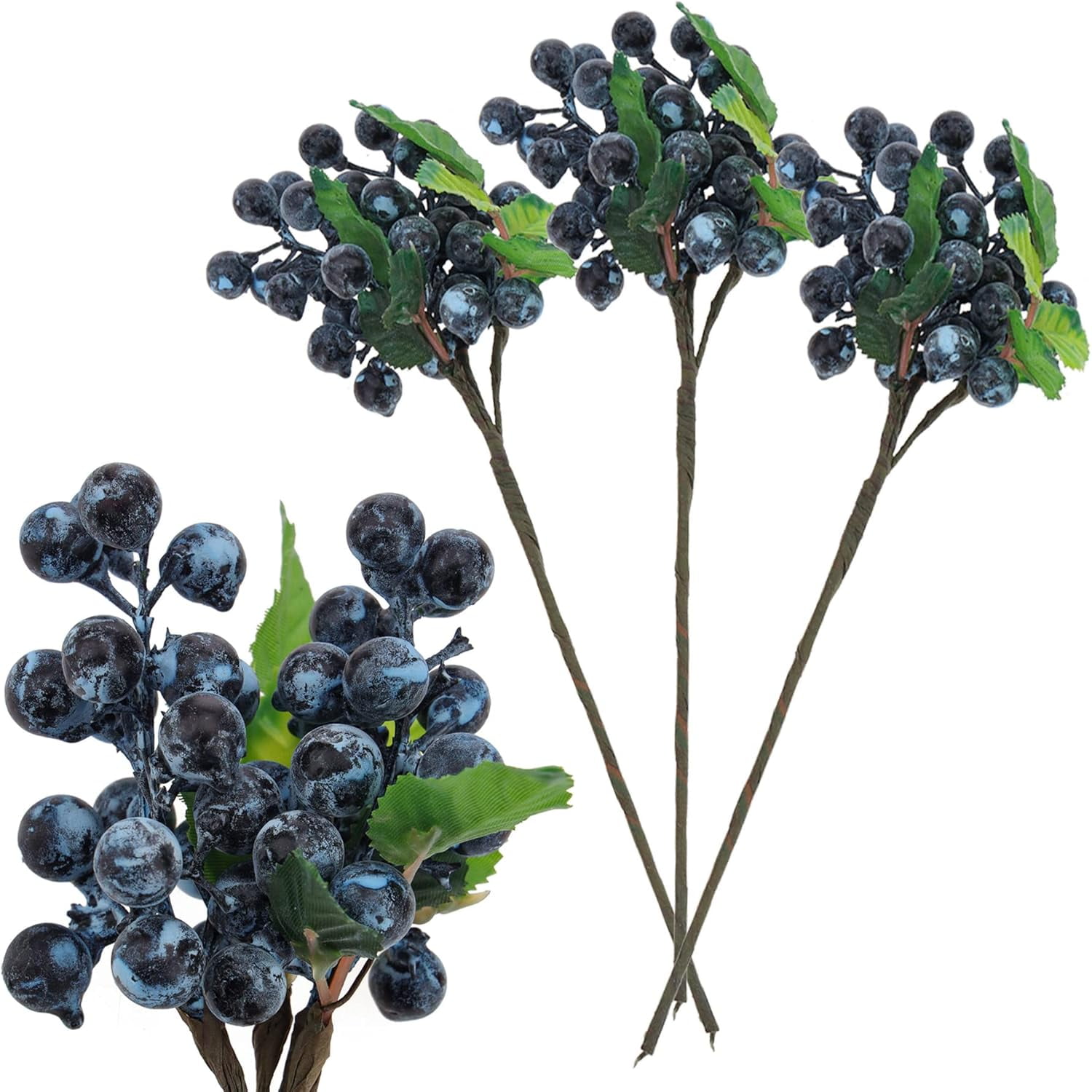 Fake Blueberries Artificial Berry Picks for Decor,Artificial Blueberry ...