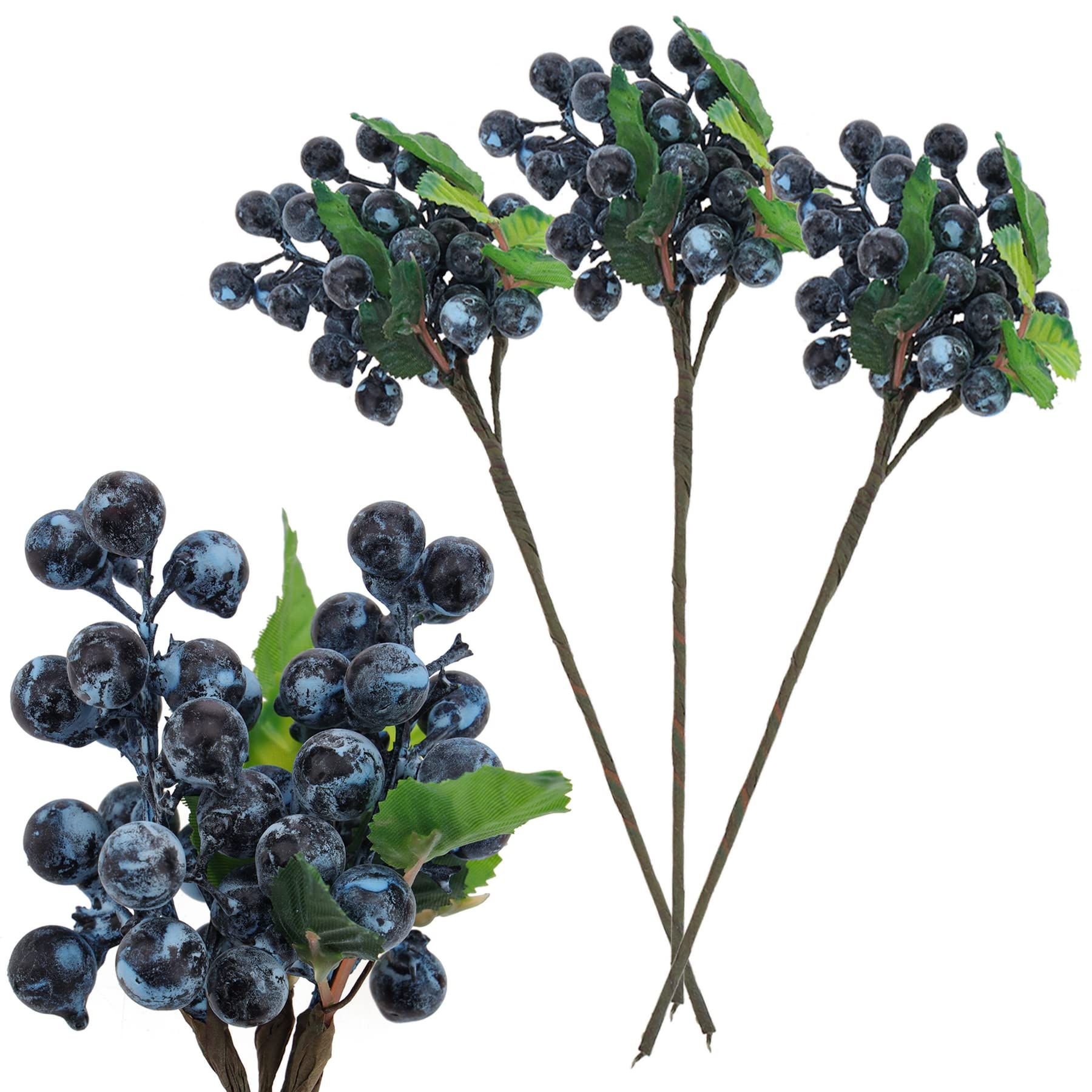 Fake Blueberries Artificial Berry Picks for Decor, Artificial Blueberry ...