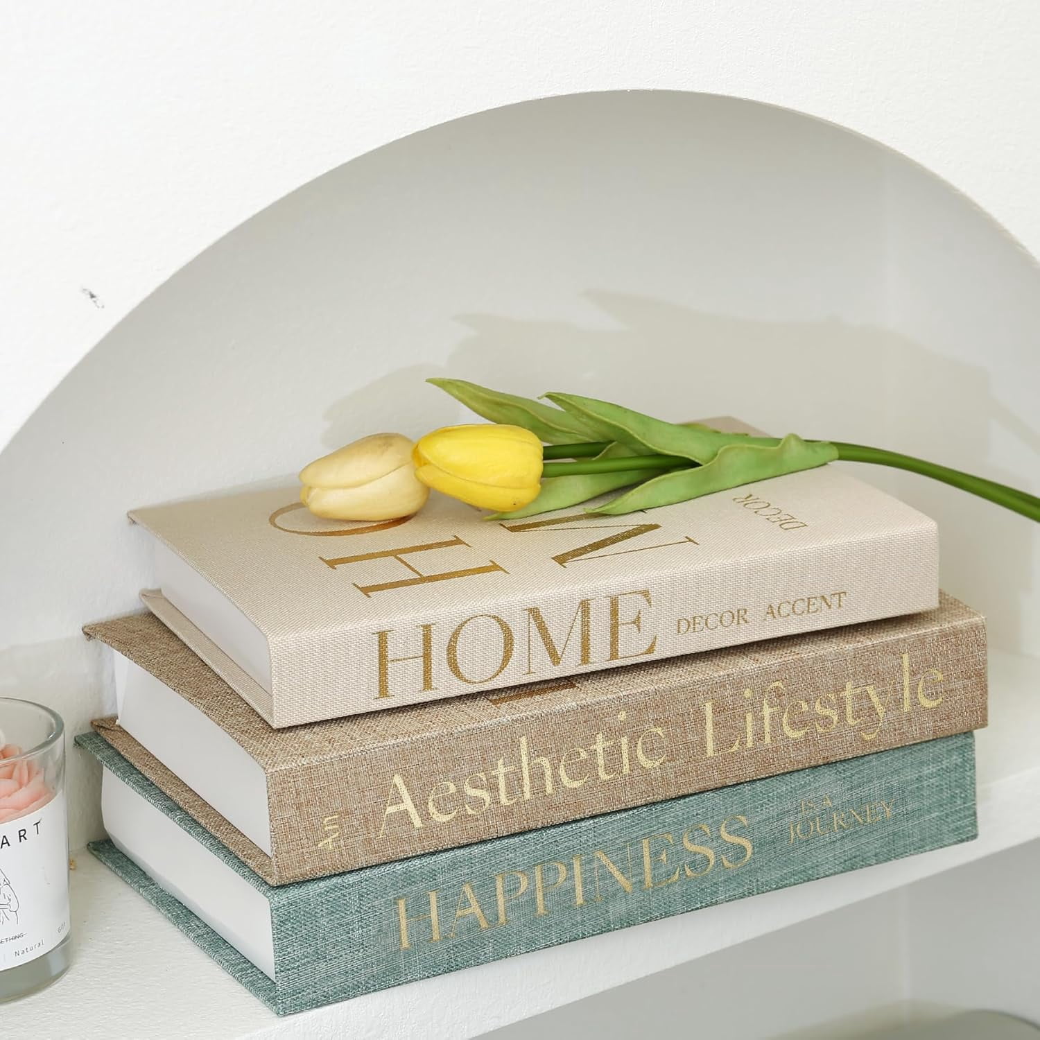 Fake Books for Decoration - 3 Pcs Decorative Coffee Table Book for ...