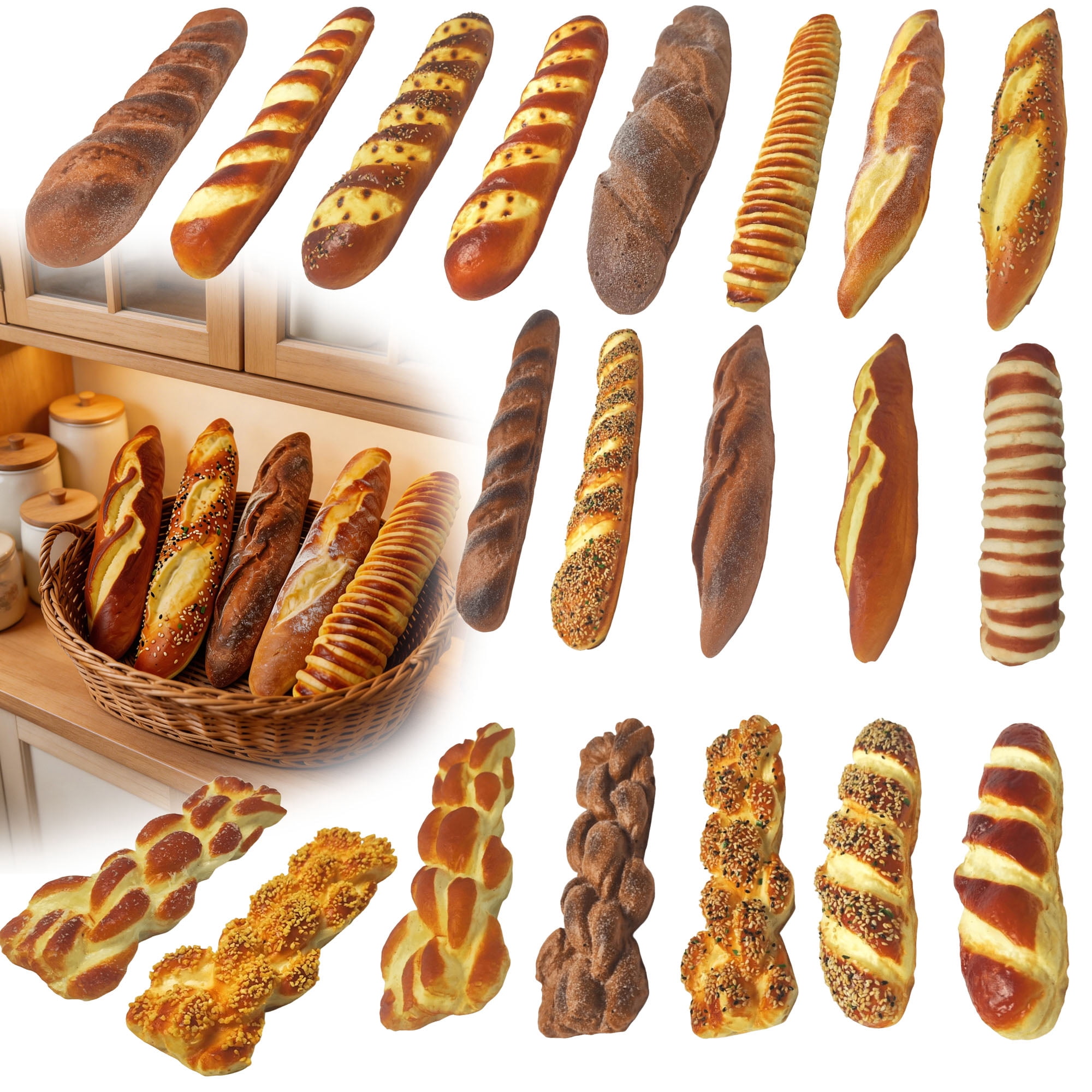 Fake Bread, Artificial Loaf Decoration, Realistic Artificial Bread ...