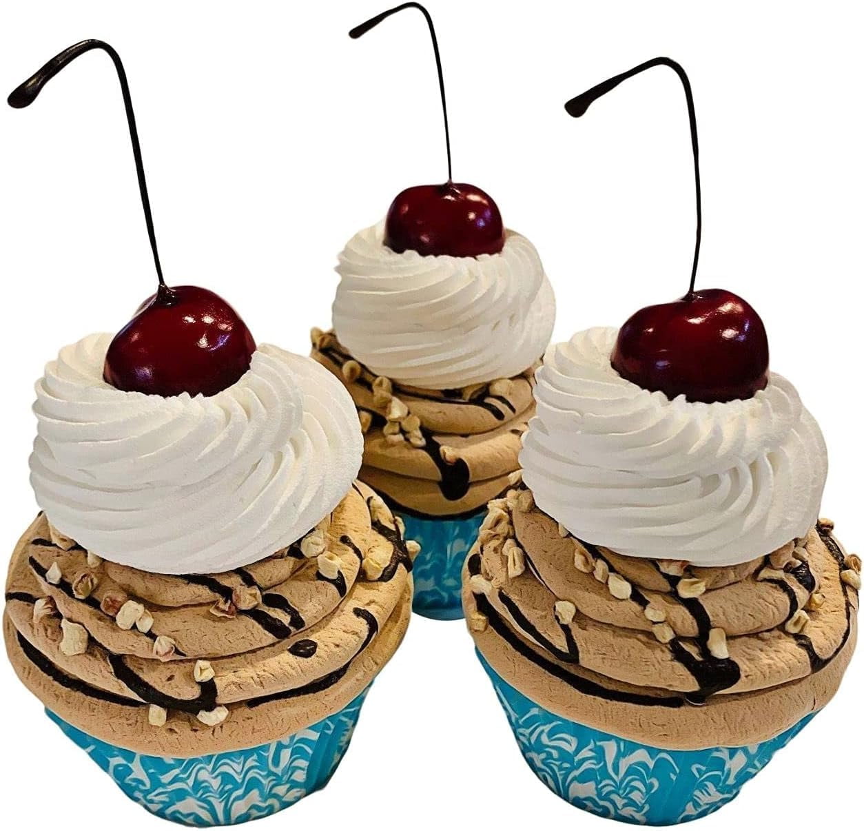 Fake Cake Cupcakes-Chocolate Cherry Cupcakes- Set of 3- Handmade by ...