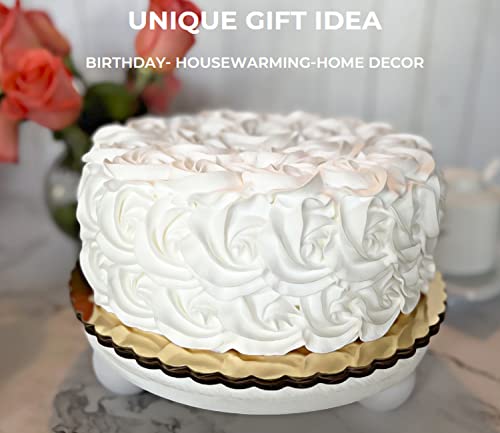 Fake Cake White Rosette Wedding Cake Handmade by Dezicakes- Fake Cake ...