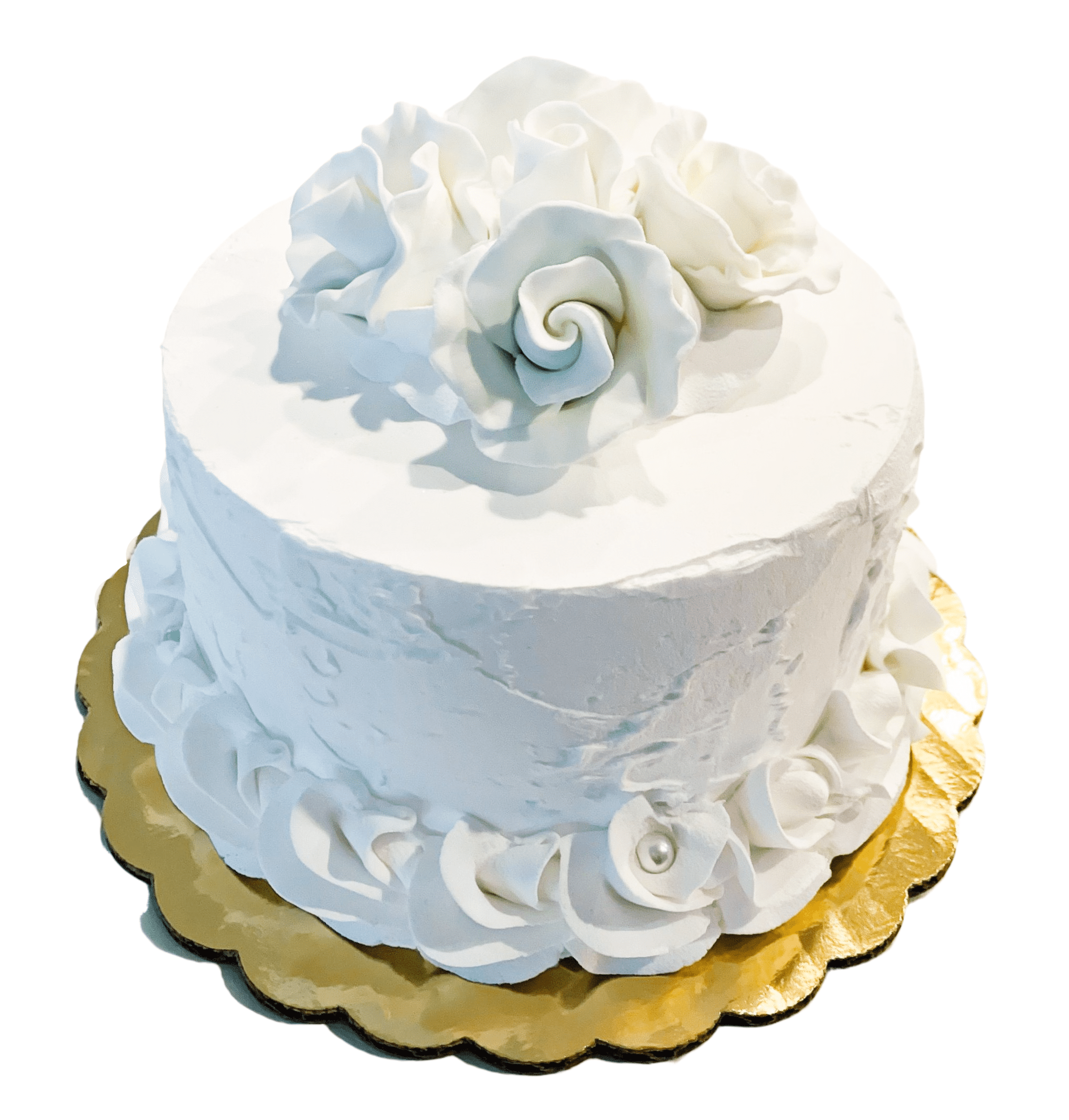 DEZICAKES Fake Wedding Cake White Roses Cake Prop- Fake Cake ...
