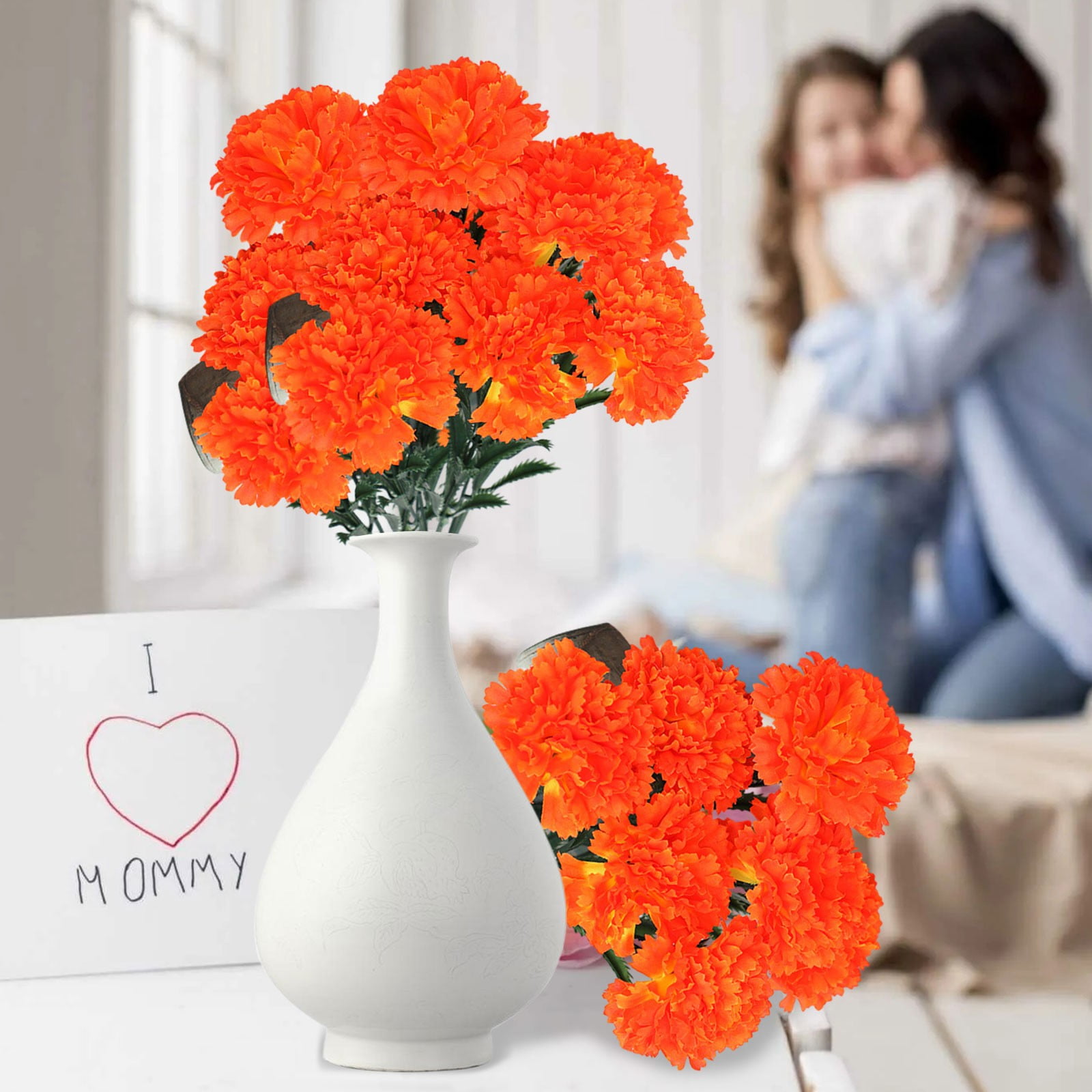 Fake Carnation Flowers Real Touch Hot Pink Carnation Artificial Flowers ...