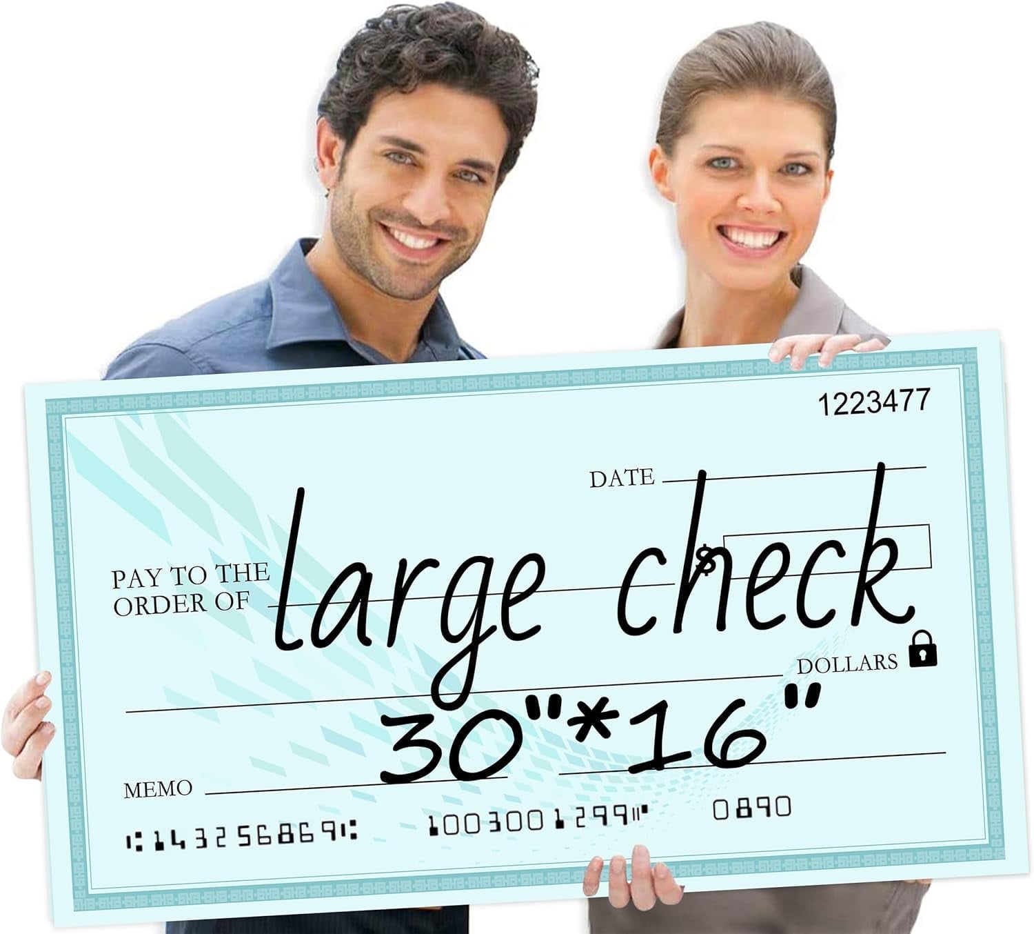 Fake Check Big Blank Checks 30" x 16" - Giant Blank Check Oversized ...