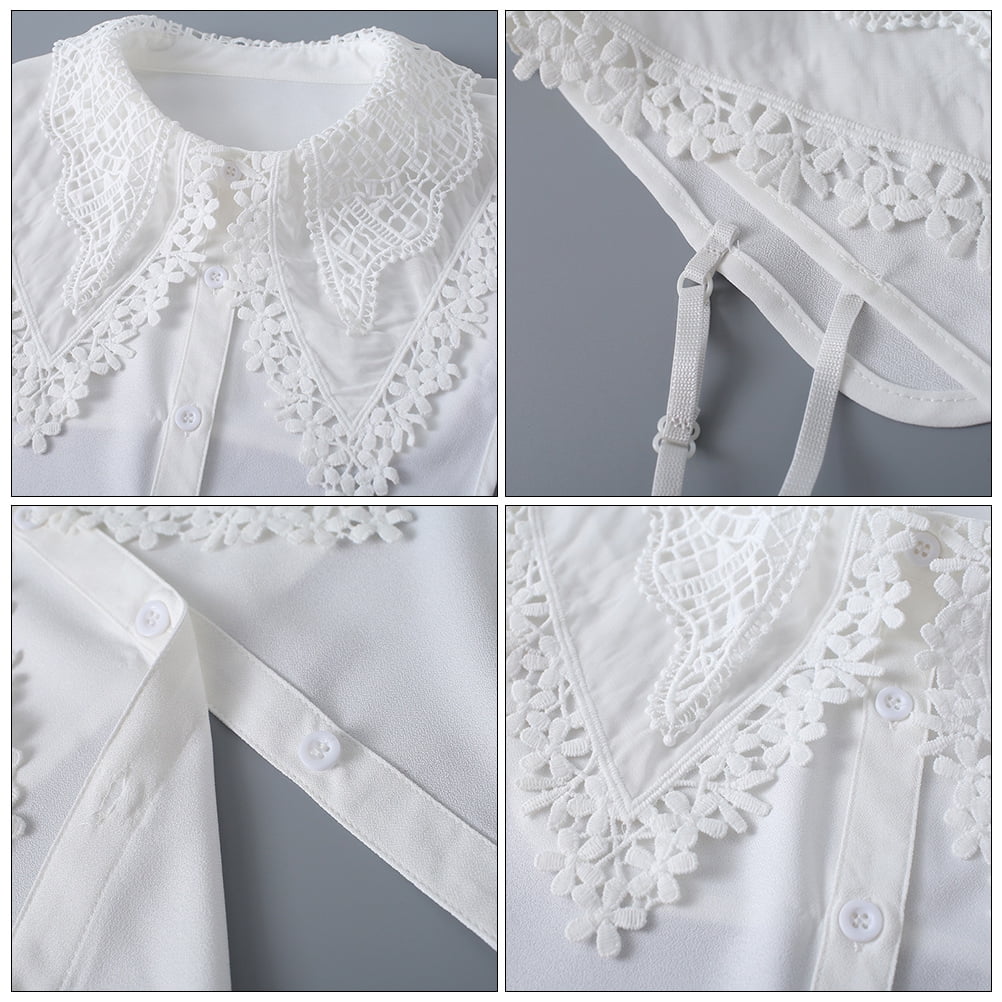 Fake Collar 1pc Women White Hollow Out Lace Fake Collar Shirt False ...