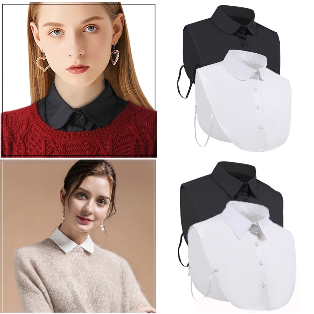 Fake Collar Detachable Dickey Collar Blouse Half Shirts Peter Pan Faux ...