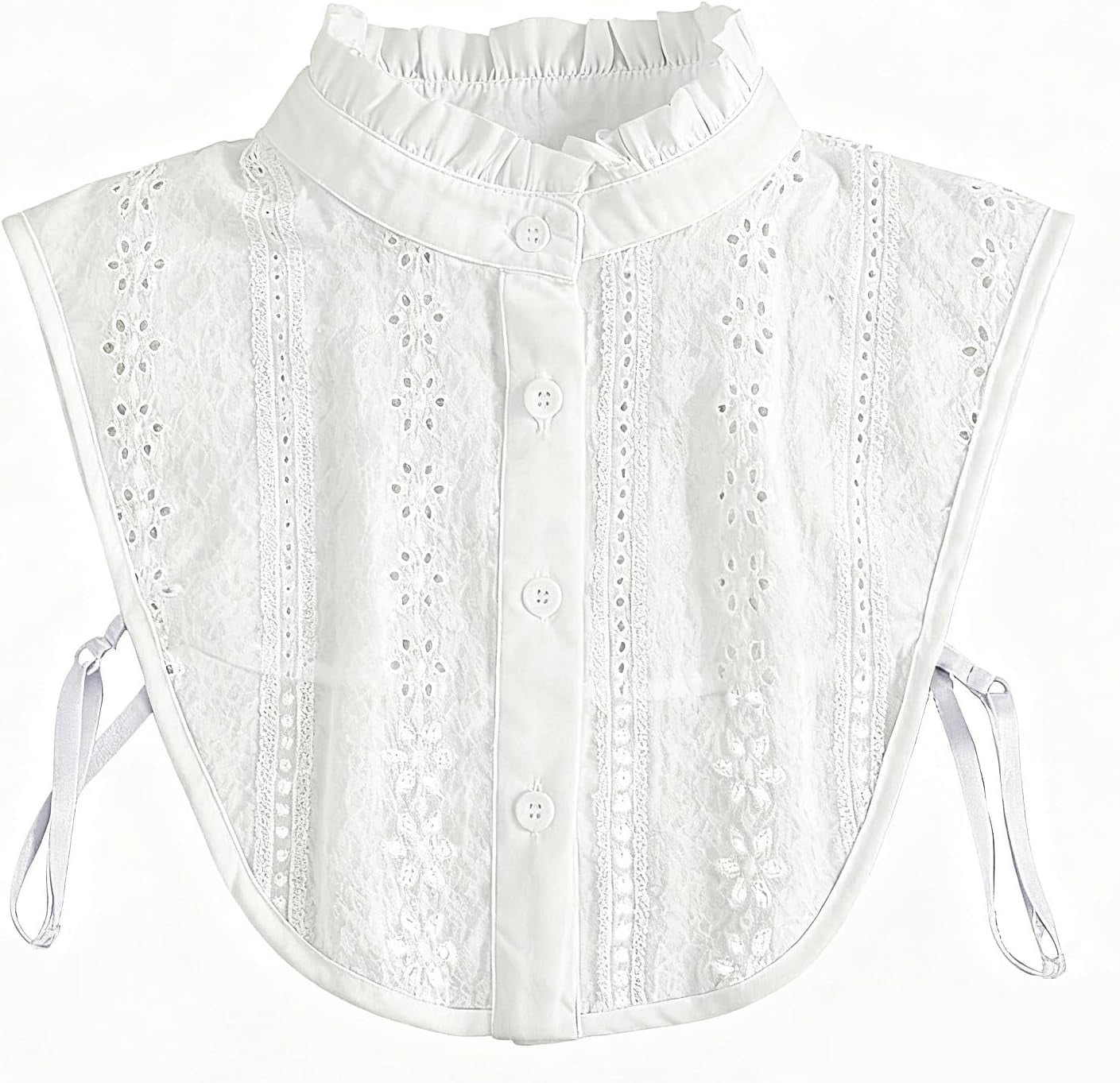 Fake Collar for Women, Detachable Collar, Jacquard Polyester White ...