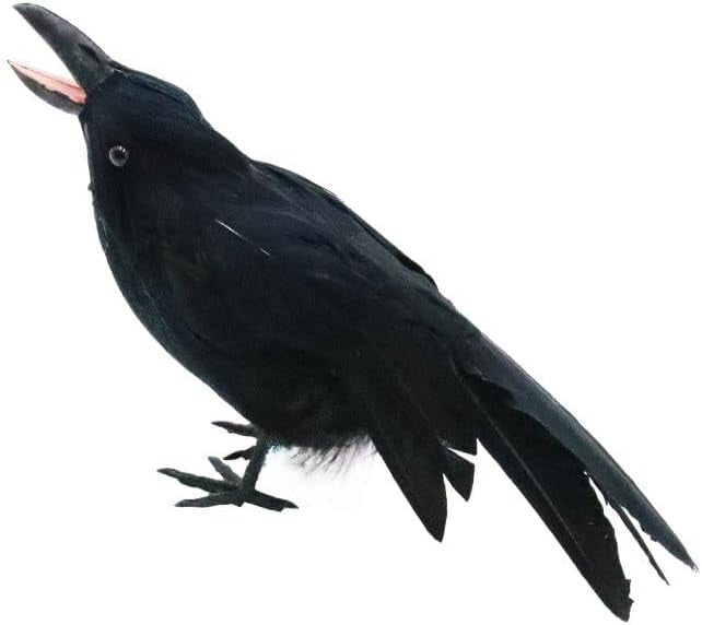 Fake Crow Feathered Black Crows - Lifesize Large Realistic Artificial ...