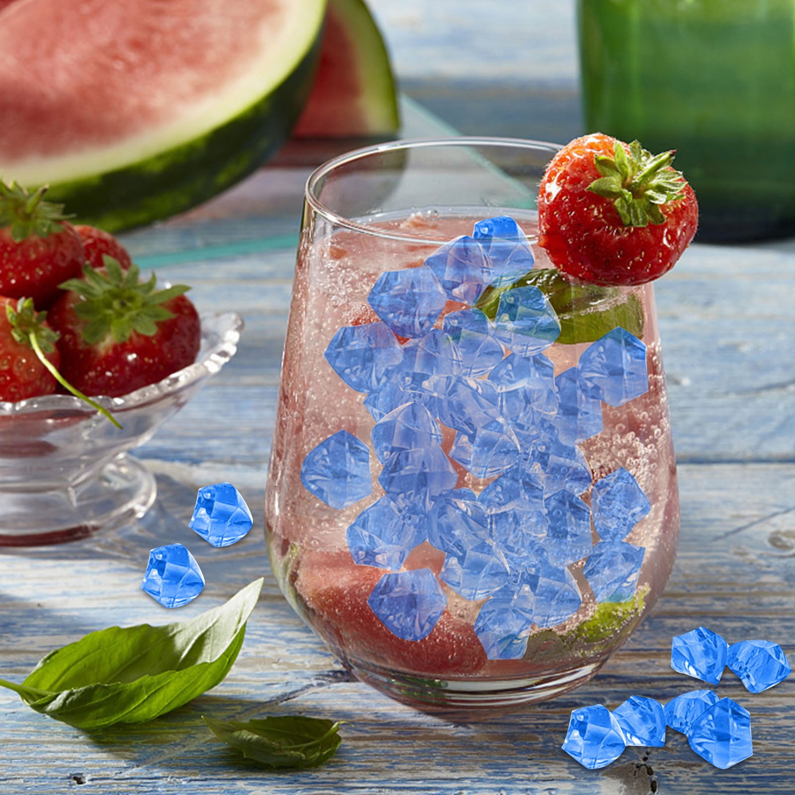 Fake Crystals 100Pcs Acrylic Gems Clear Ice Rocks Plastic Diamonds Vase ...