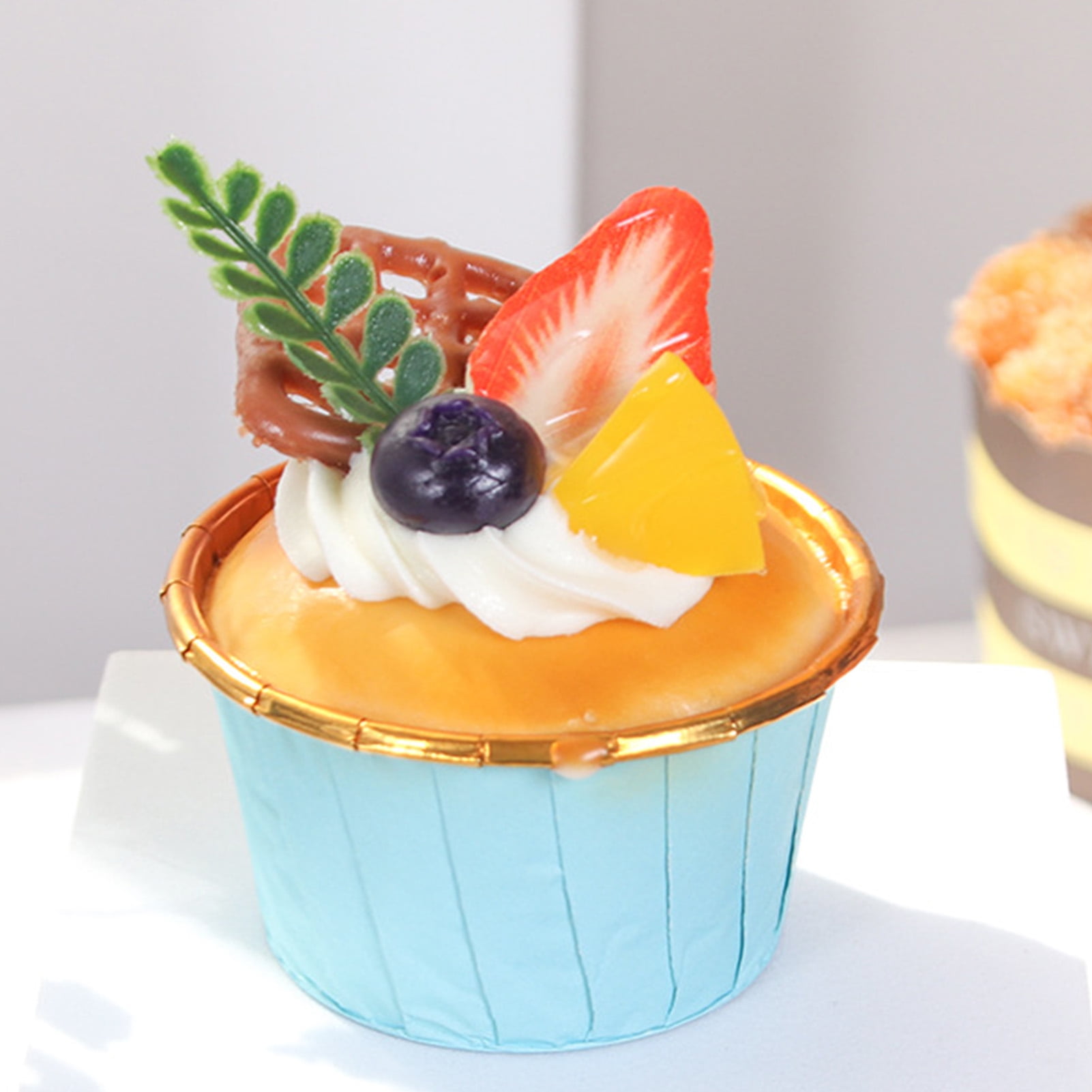 Fake Cupcake Prop Beautiful Fruit Decorative PU Model Artificial Fruit ...