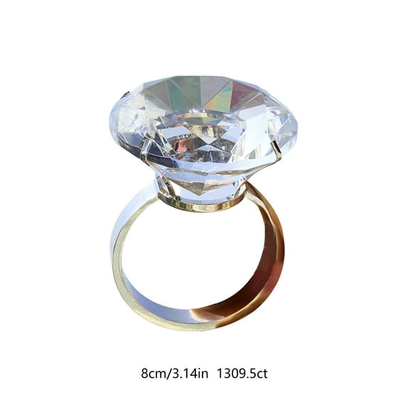 Fake Diamond Ring, Artificial Crystal Ring, Large Simulated Diamond ...