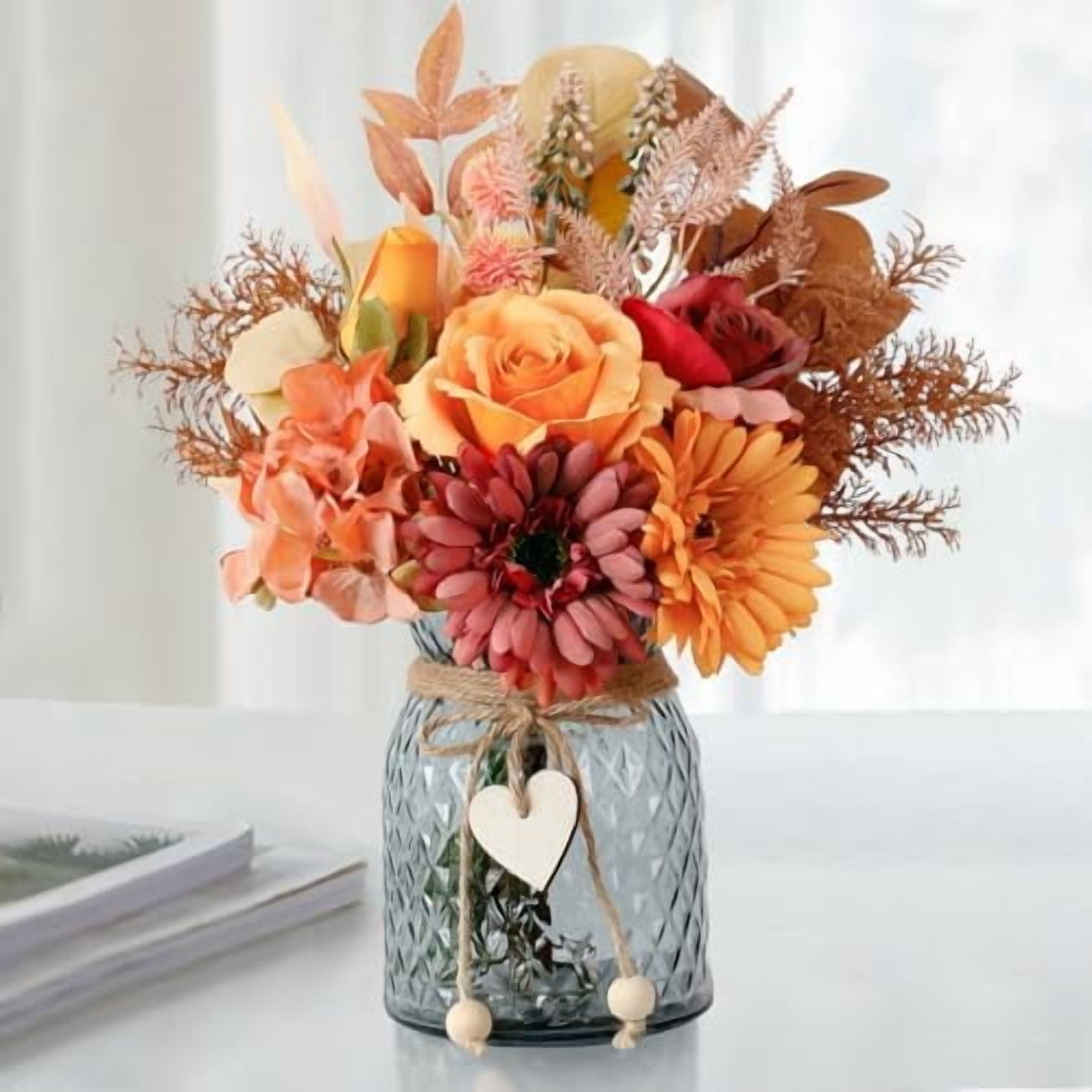 Fake Fall Flowers in Vase,Fall Silk Flower Arrangements,Fall ...