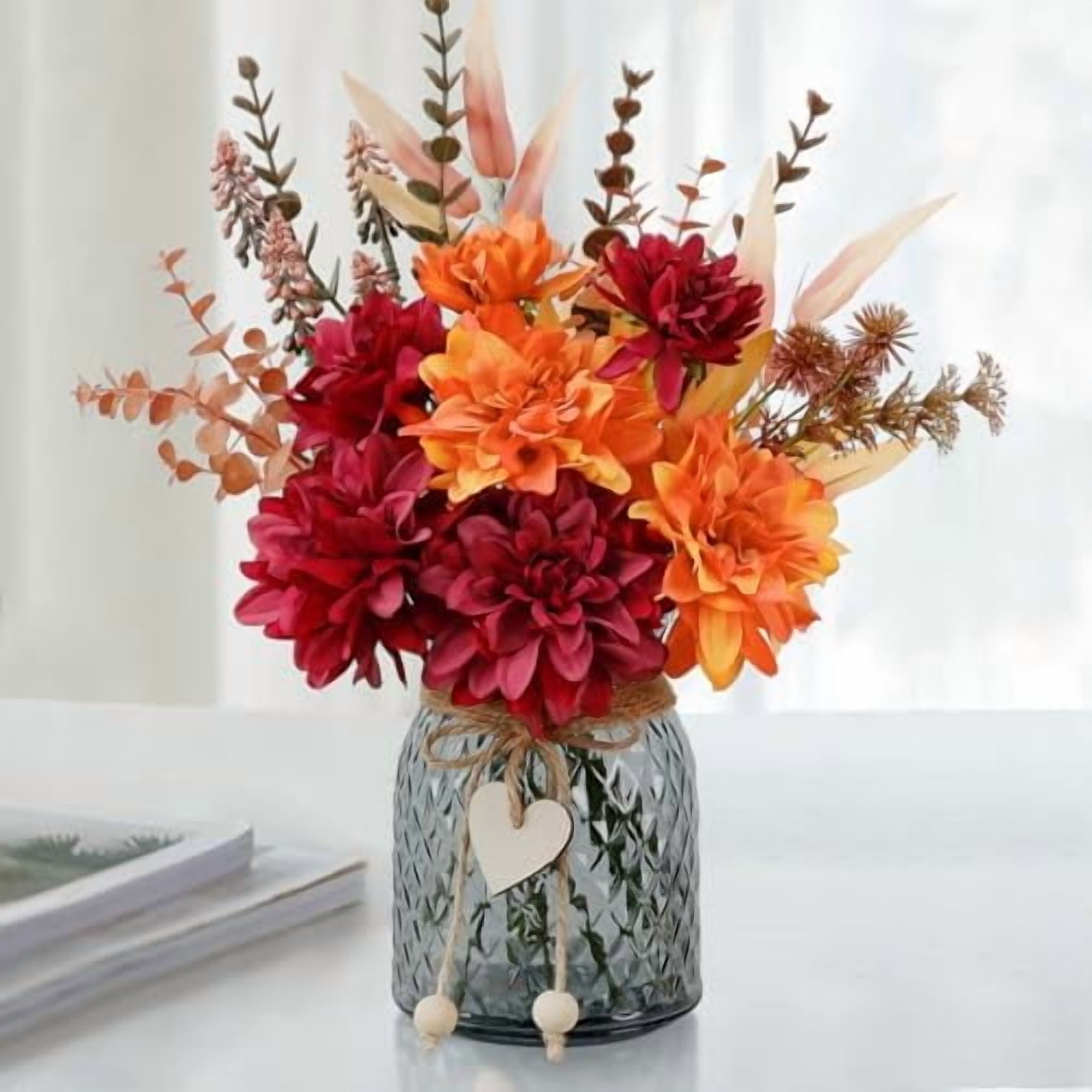 Fake Fall Flowers in Vase,Faux Flowers in Vase,Fall Floral Arrangement ...