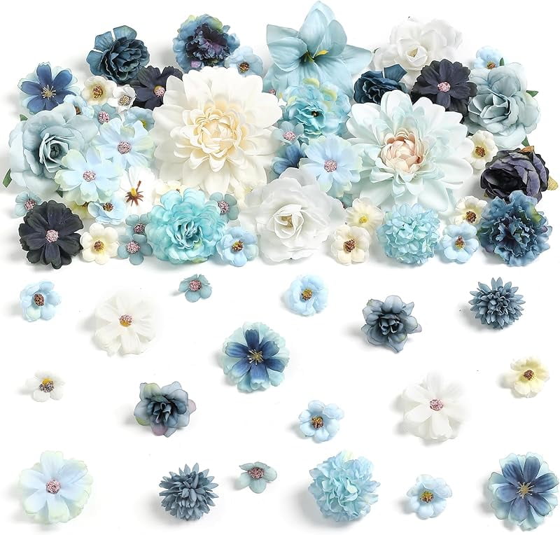 Fake Flower Heads Mini Artificial Flower Pink Faux Dahlia Rose Flowers ...