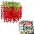 Fake Flowers,12 Pack Wisteria Flower Vines Garland 3.75 Feet Artificial ...