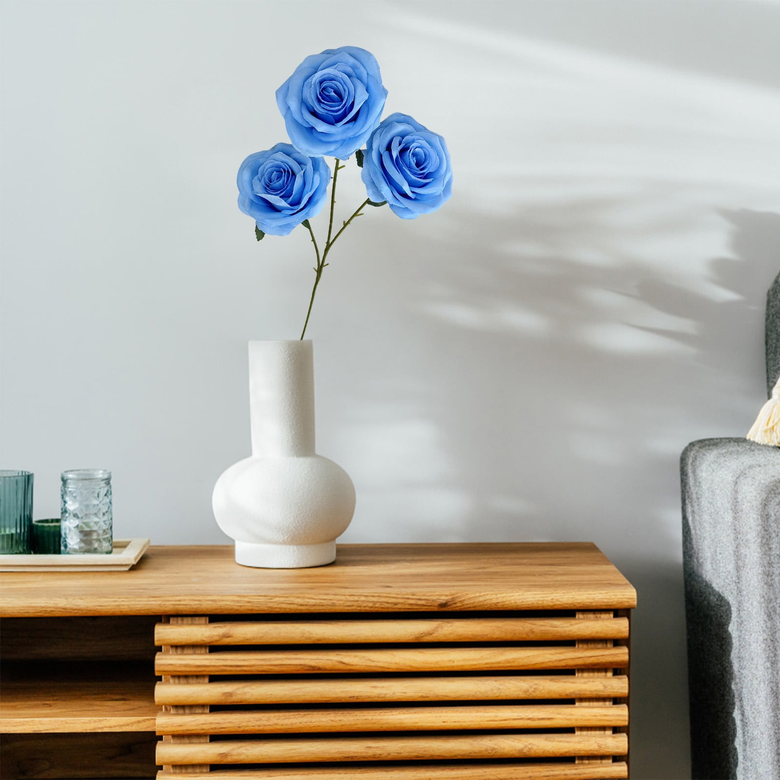 Fake Flowers,1PC Artificial Rose 18” Real Flowers High Simulation ...