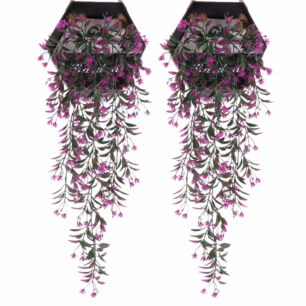 Fake Flowers,2 PCS Hanging Garland Vine Flower Trailing Bracket plant ...