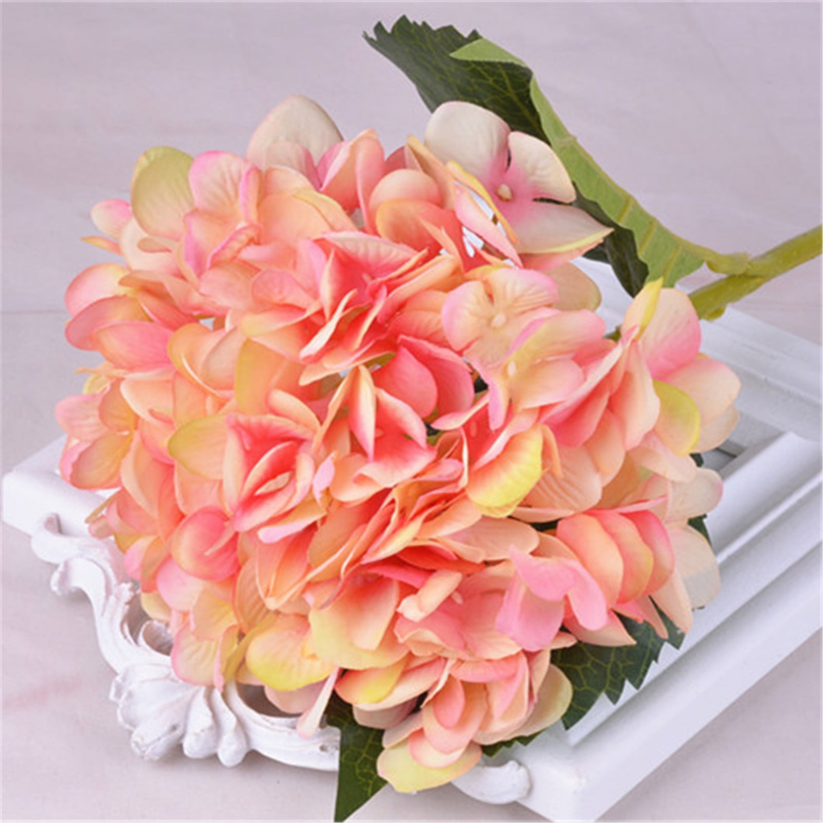 Fake Flowers,3PCS 16.4In Artificial Hydrangea Silk Flowers Bouquet Faux ...