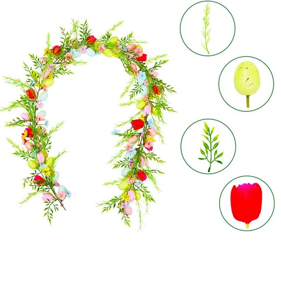 Fake Flowers,Artificial Hanging Egg Greenery Vines Easter Home Wall ...