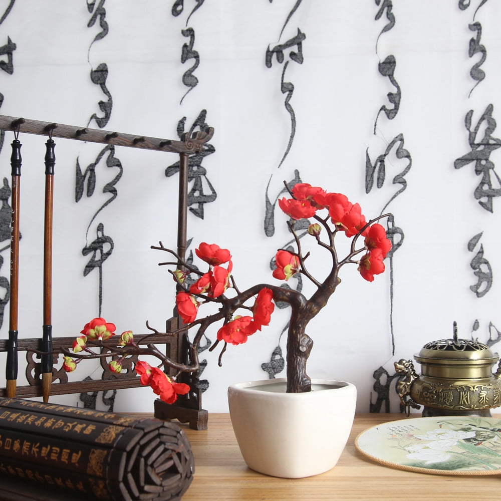 Fake Flowers,Artificial Silk Fake Flowers Plum Floral Wedding Bouquet ...