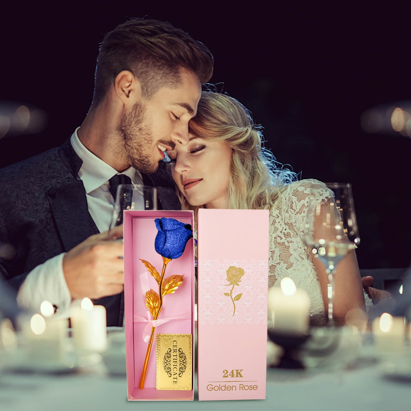 Fake Flowers,Color Gold Rose Flower Purple Window Gift Box Year's Day ...