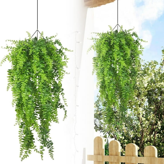 Fake Flowers,Hanging Ferns And Vines Greenery For Wall Decor And ...