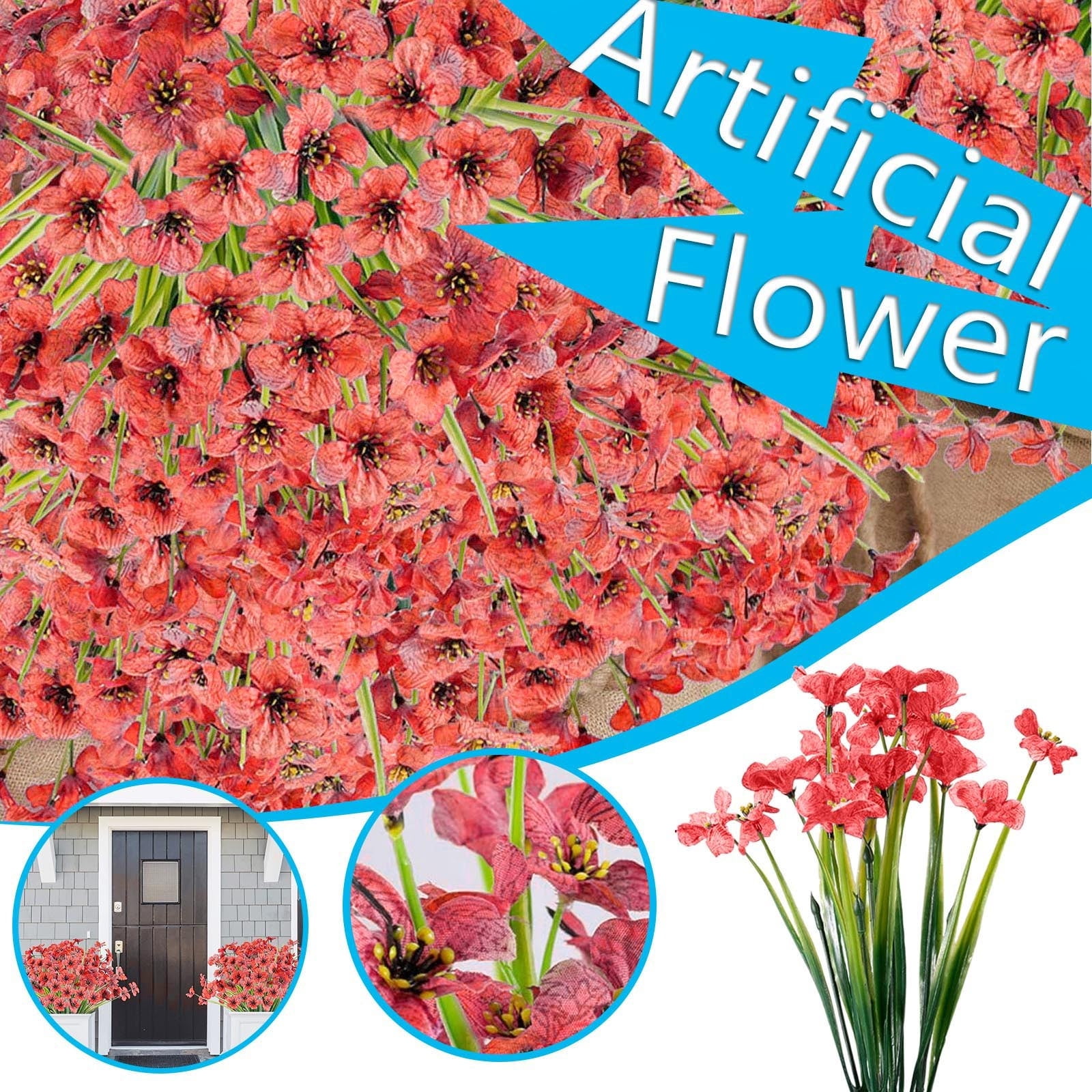 Fake Flowers Heads Bulk Pink Green Mini Artificial Silk Flower for ...