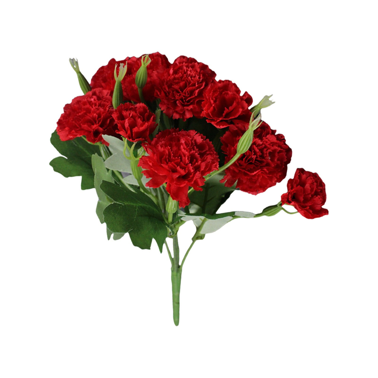 Fake Flowers In Vase， 10 Head Artificial Silk Fowers Carnation Bunch ...