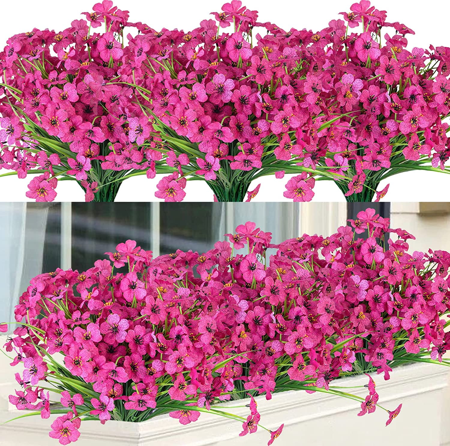 Fake Flowers Outdoor UV Resistant Artificial Plants Flowers No Fade ...