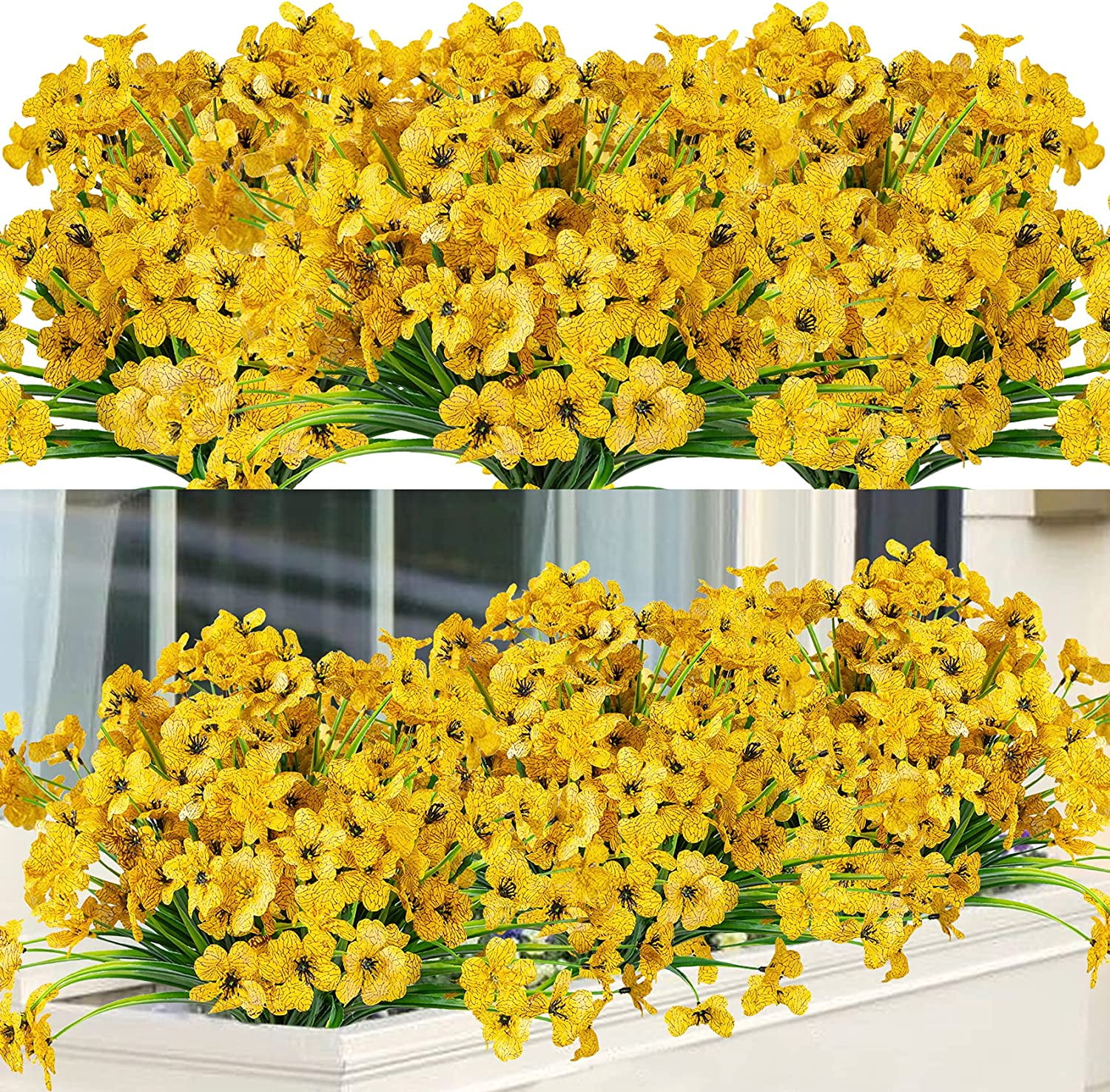Fake Flowers Outdoor UV Resistant Artificial Plants Flowers No Fade ...