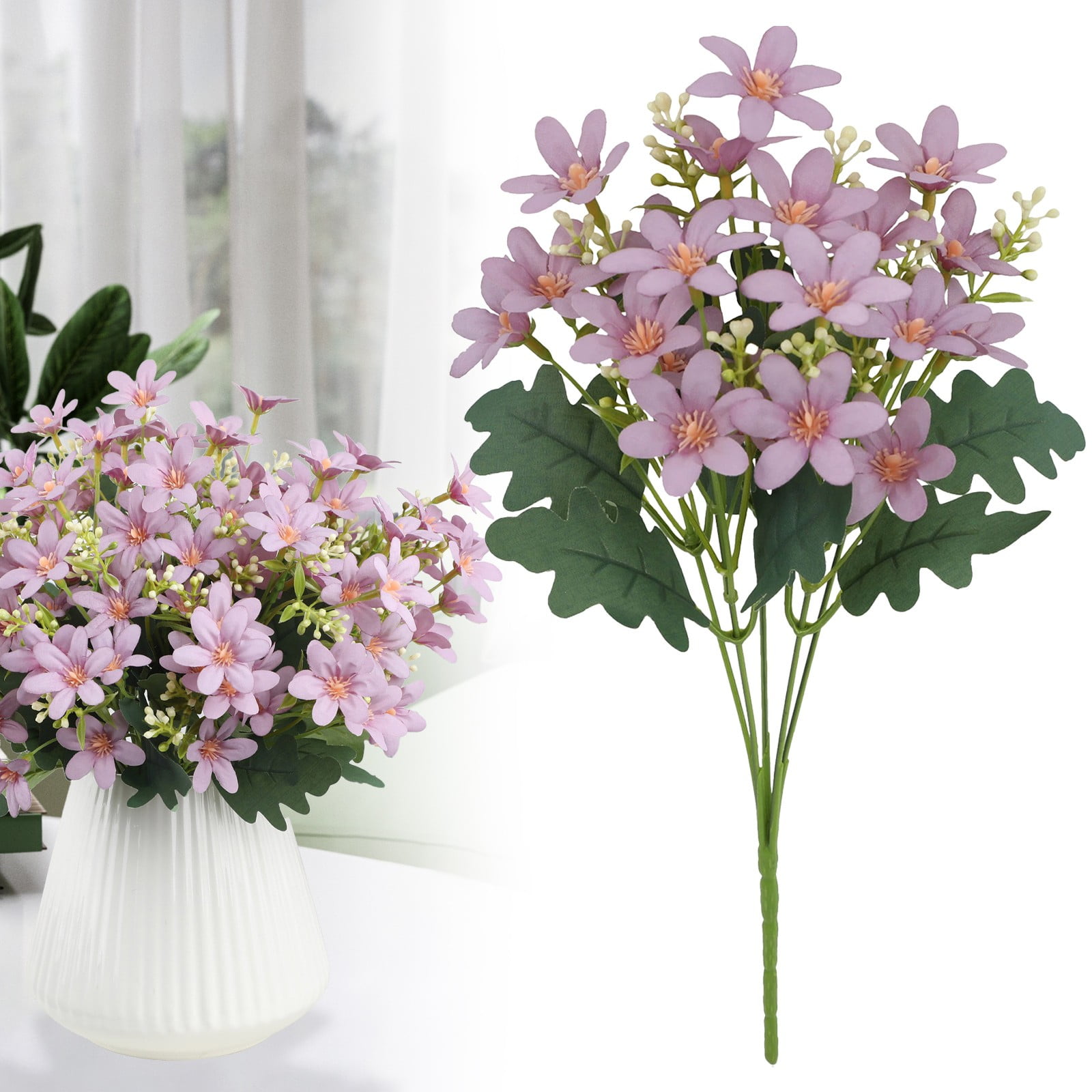 Fake Flowers Realistic,1 Bundles Artificial Flowers Cemetery Flower ...