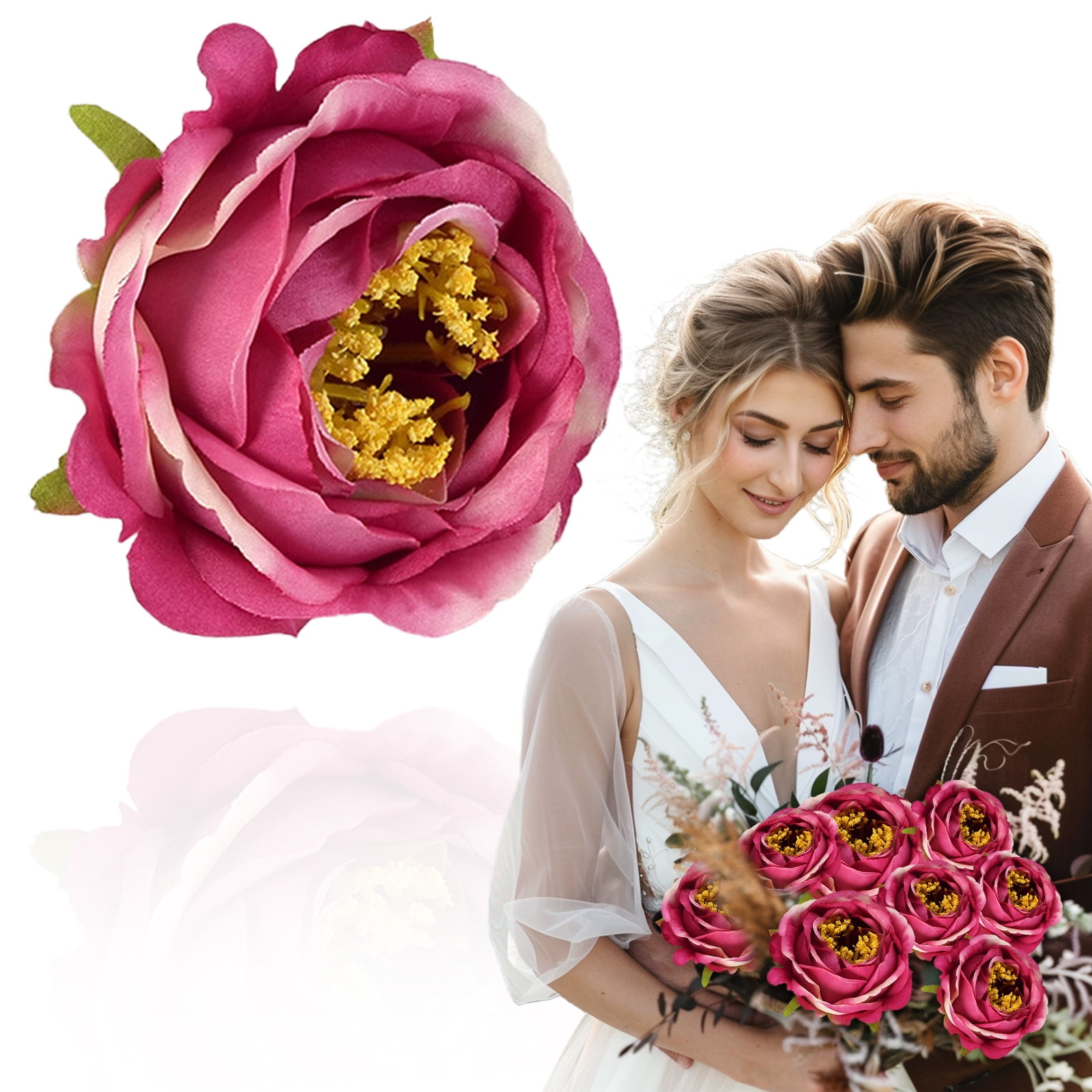Fake Flowers Realistic,Peony Flower Head Artificial Peony Flower ...