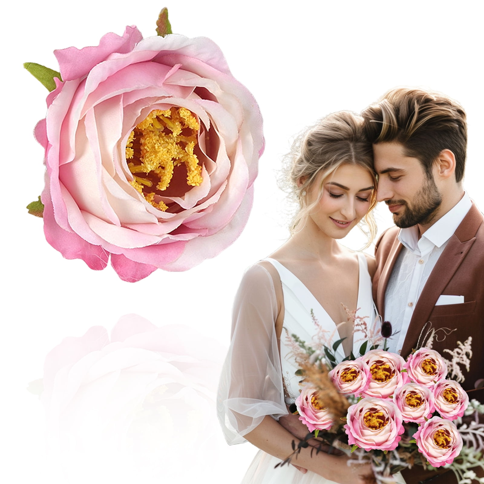 Fake Flowers Realistic,Peony Flower Head Artificial Peony Flower ...