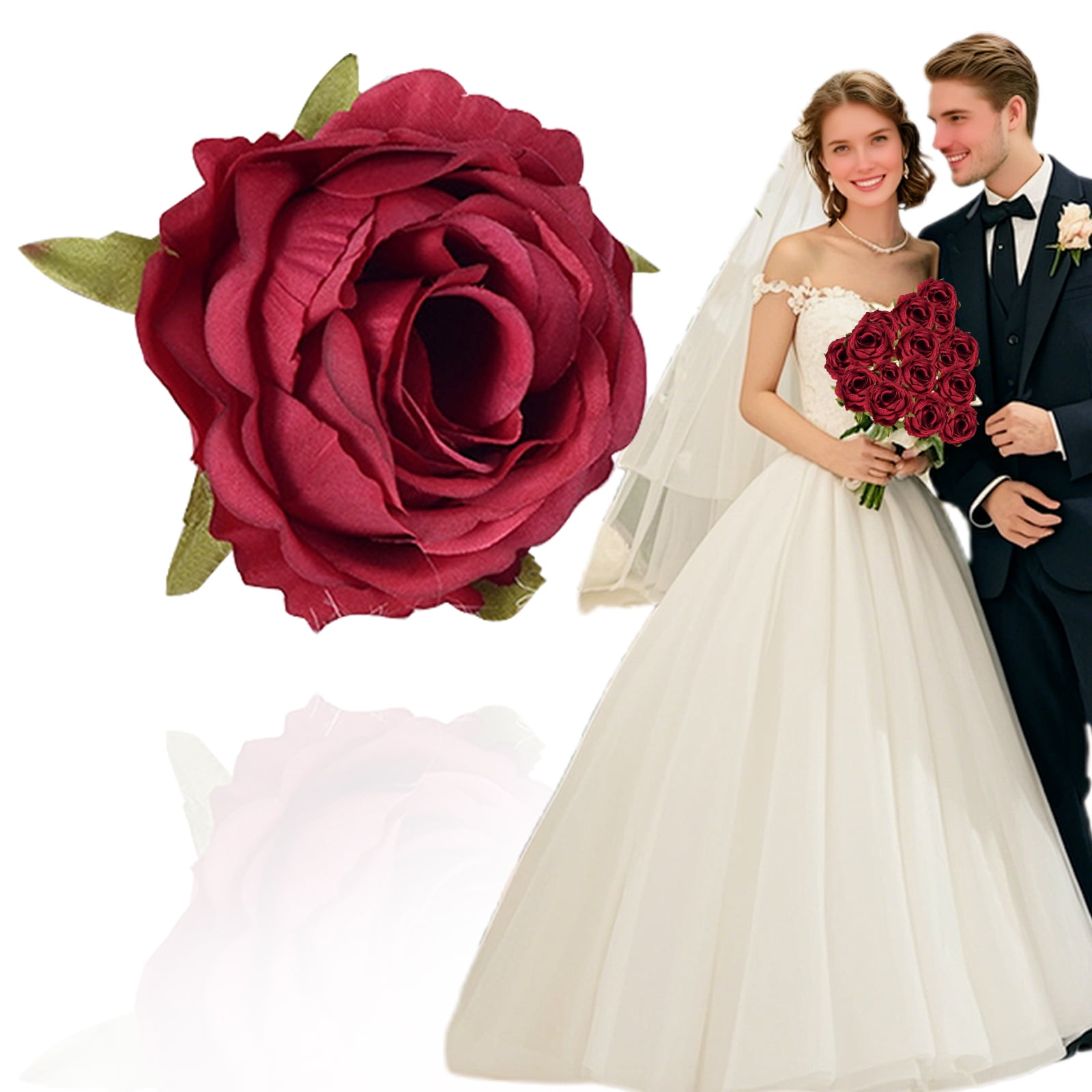 Fake Flowers Realistic,Single Rose Flower Rose Flower Head Flower ...