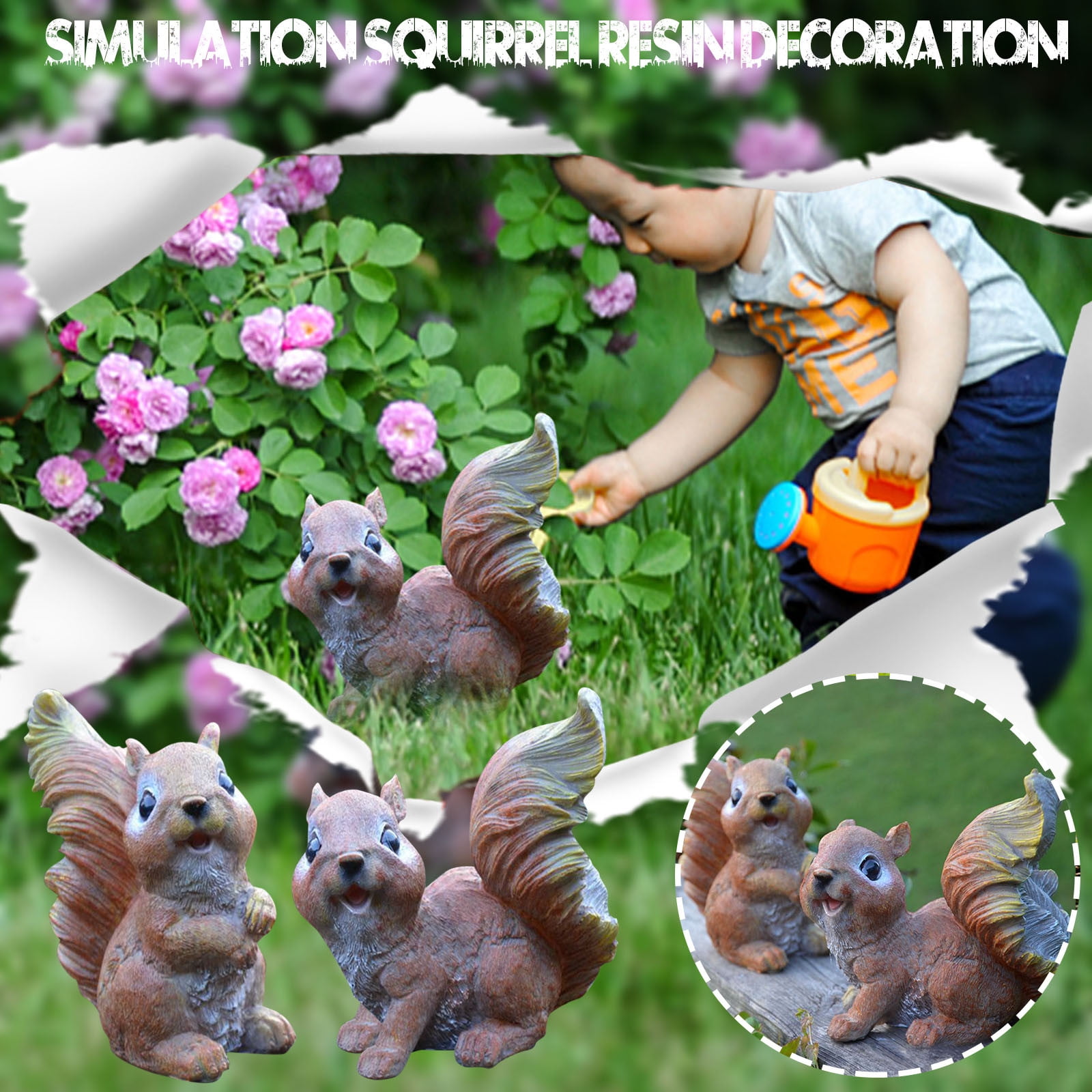 Fake Flowers,Squirrel Decoration Flower Micro Landscaping Pot Cute ...